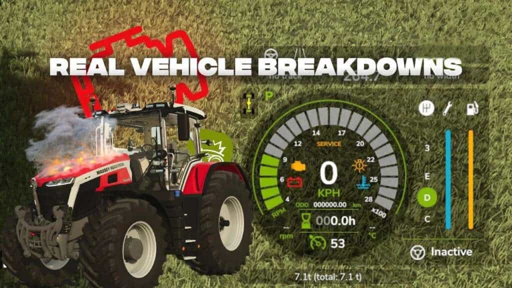 Real Vehicle Breakdowns V0.9.5.5 | FS25 Mod Download
