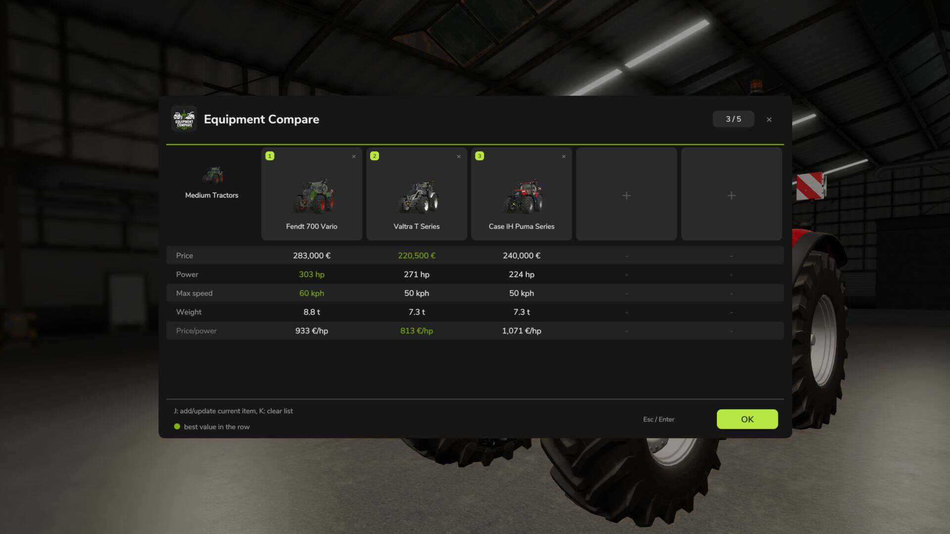 Equipment Compare v1.0.2.8 | FS25 Mod Download
